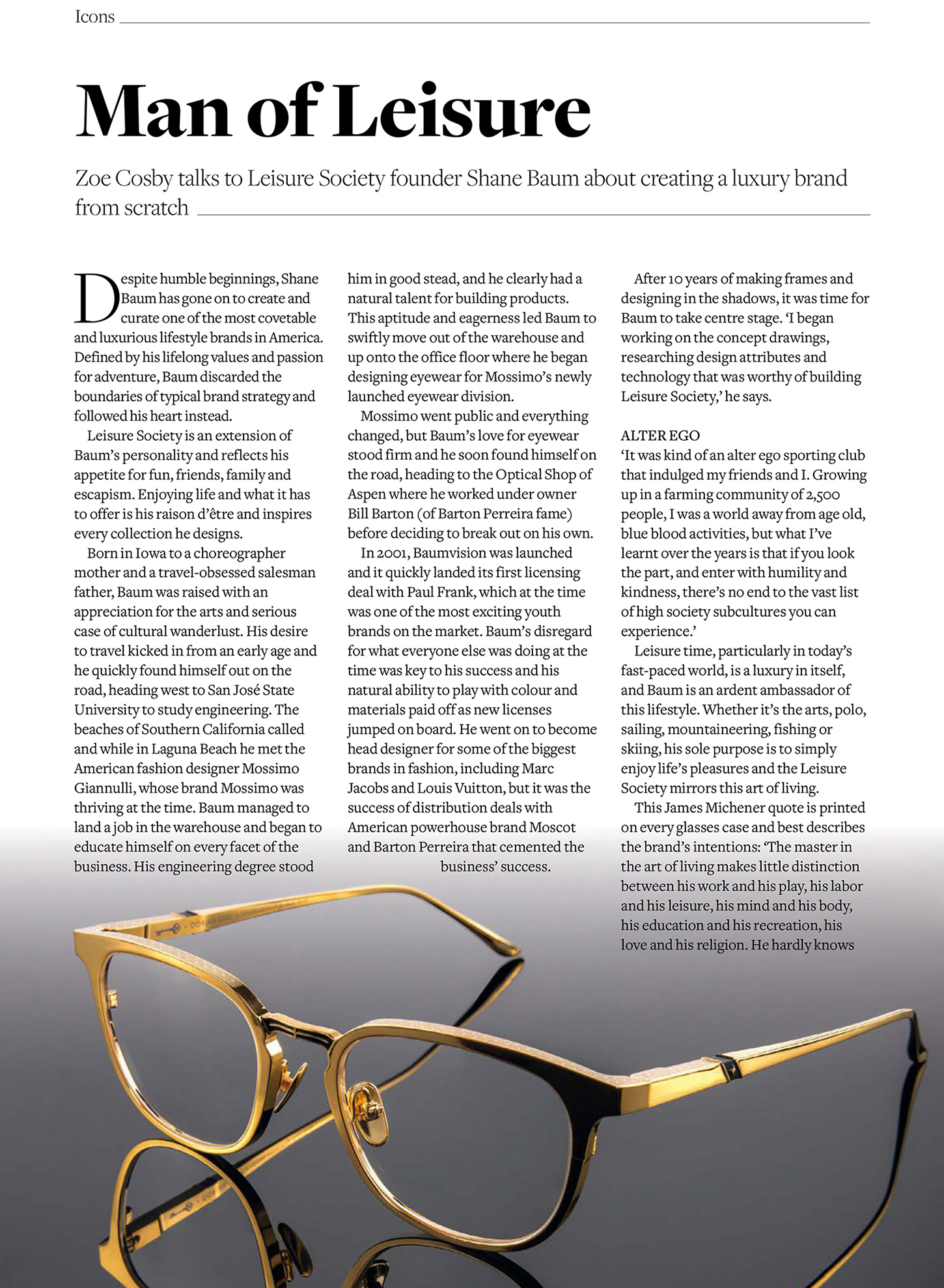 eyestyle Magazine’s Summer 2021 issue featuring Shane Baum and Leisure ...