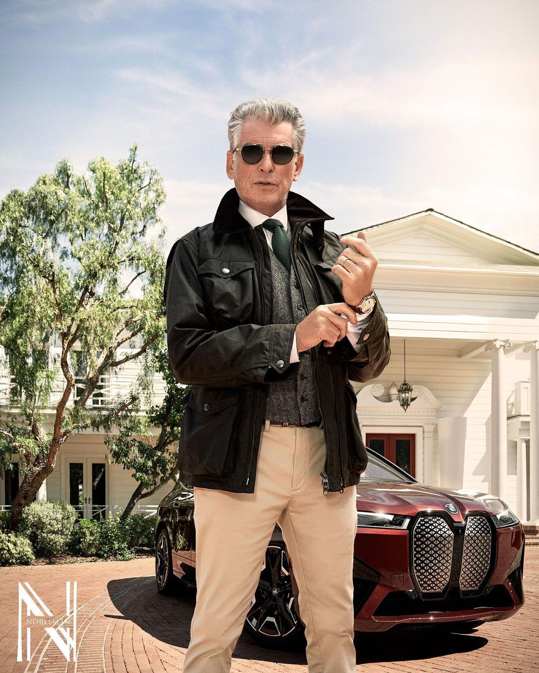 Actor Pierce Brosnan wearing Leisure Society for NOBLEMAN Magazine’s I